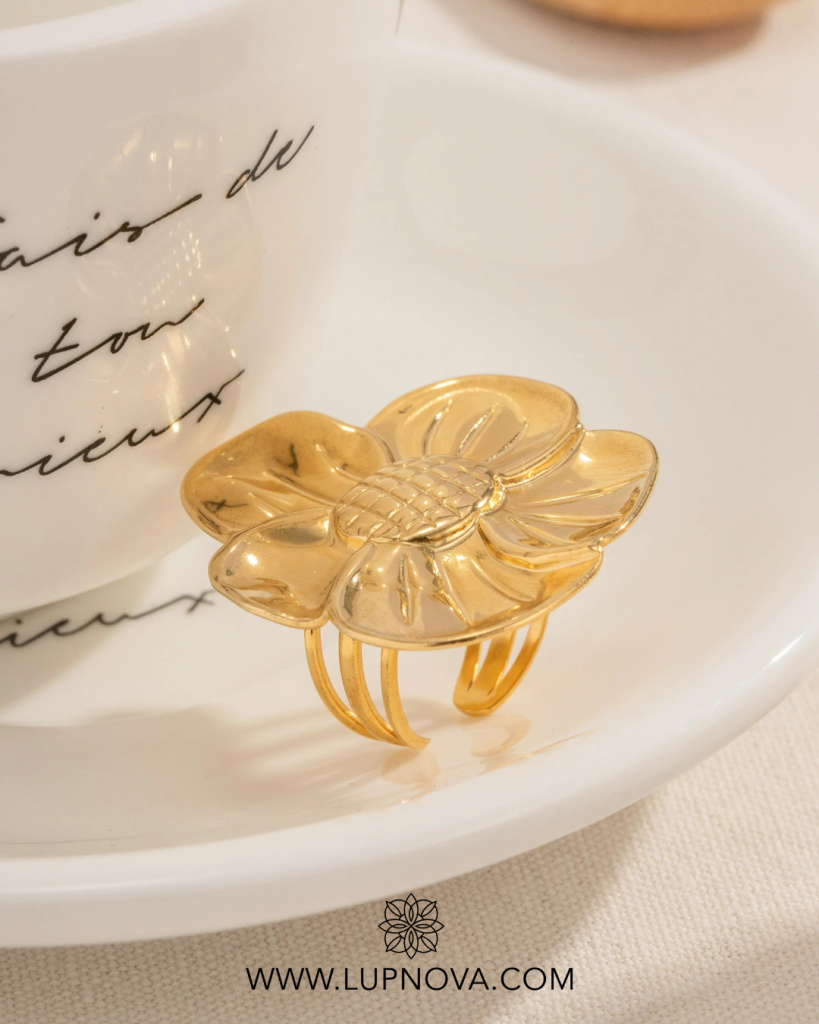 Anillo flor extra grande – Lupnova Joyería