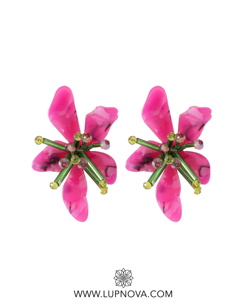 Aretes flores de resina – Lupnova Joyería
